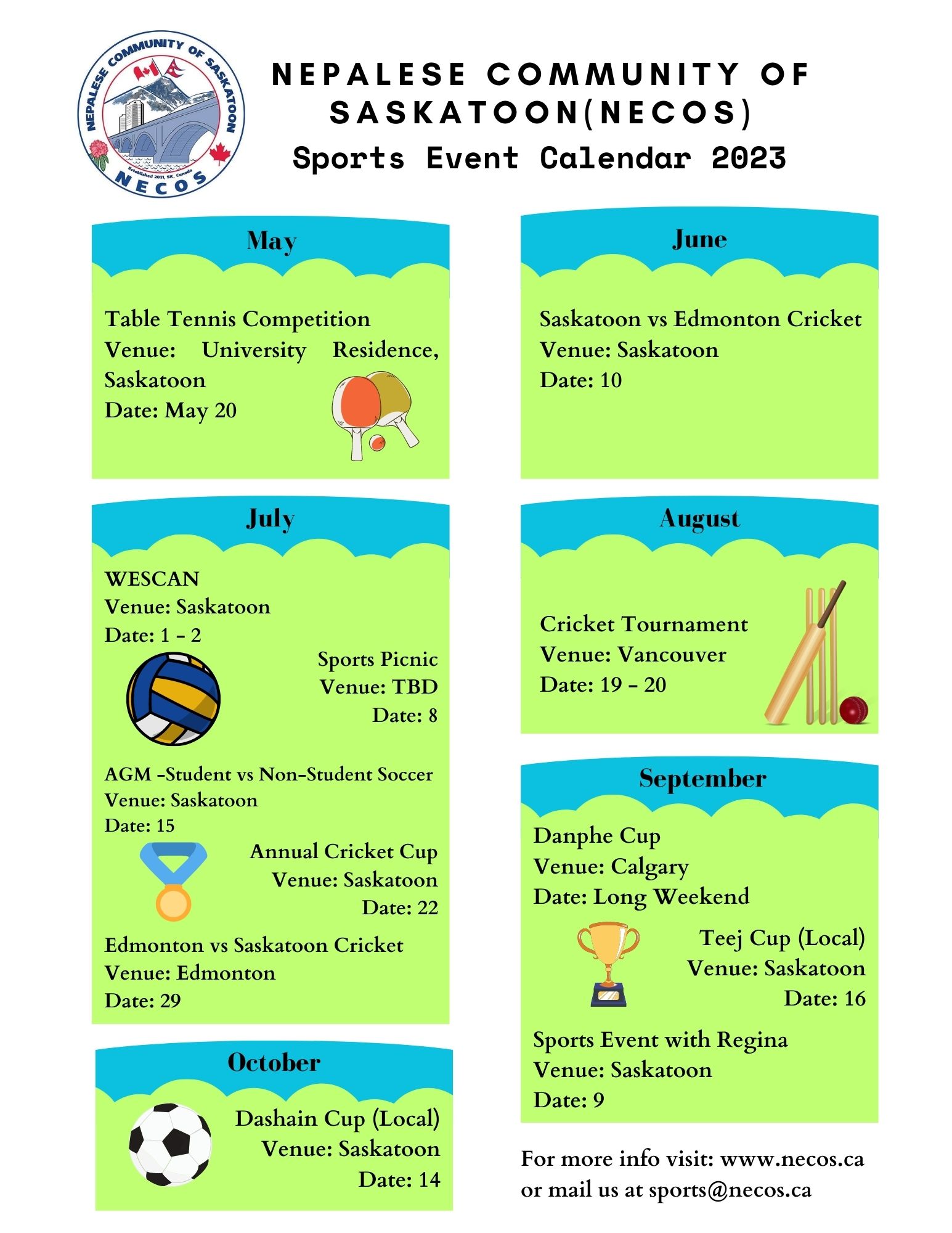 Sports Calendar 2023 (Events, Dates and Venues)